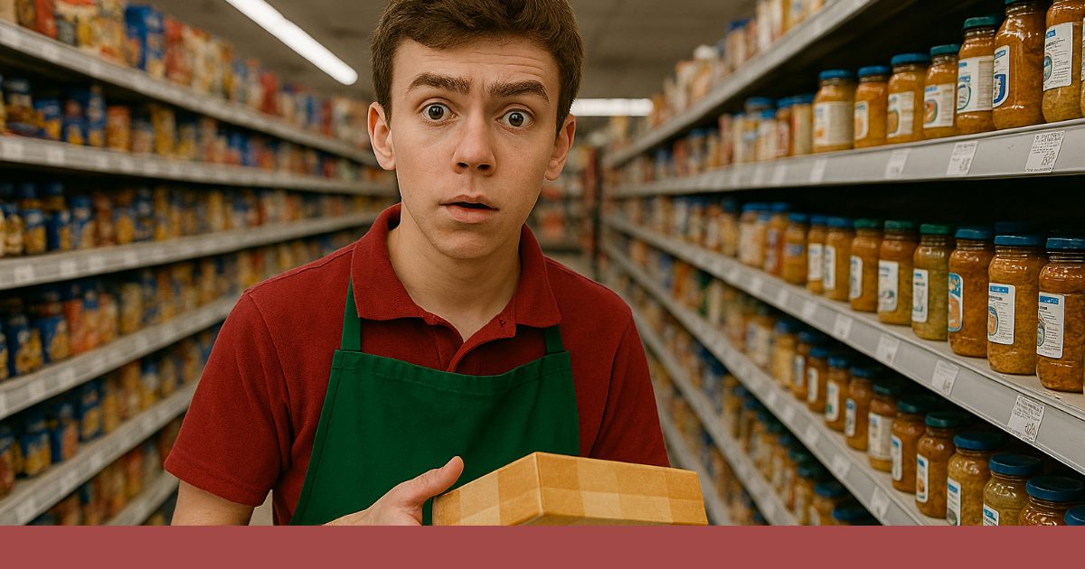 Shelf Stacker Unsure If Overhearing Typical Couples Argument Or ...